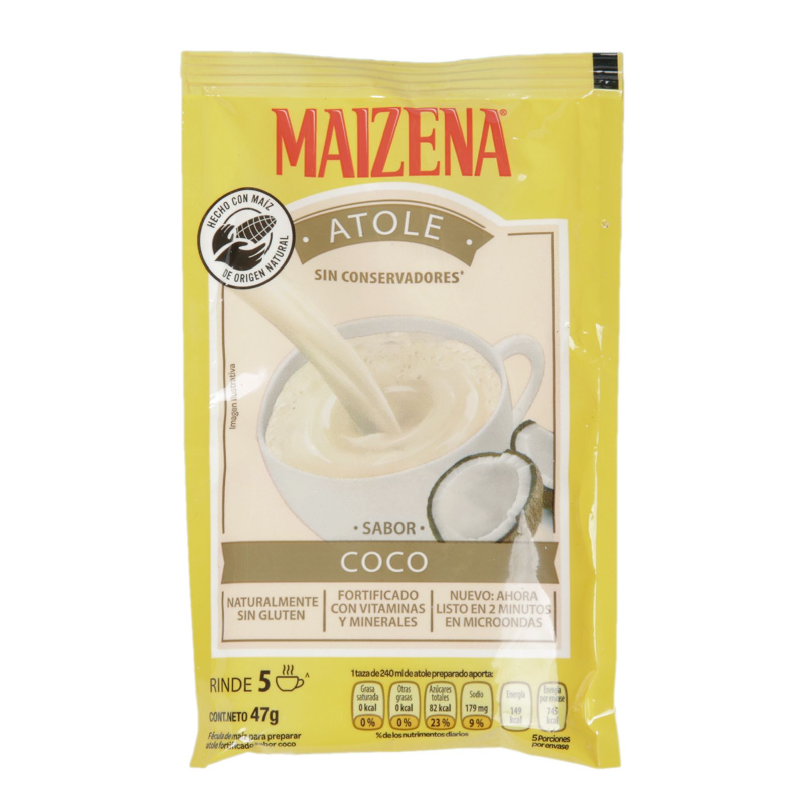 Pieza - Fécula de Maíz Atole Maizena Coco 47 Gr | La tienda Online de Merza