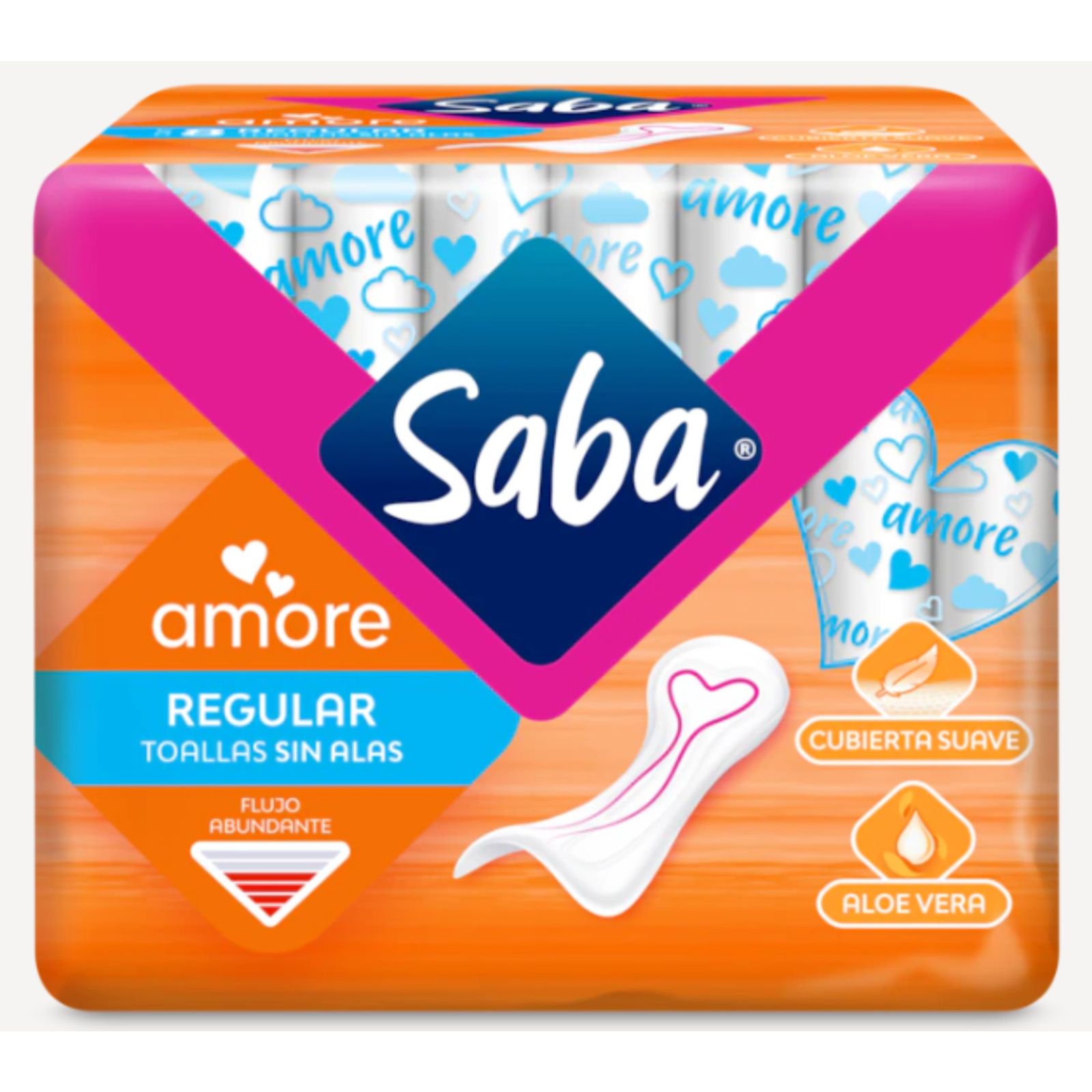 Pieza - Toallas Femeninas Saba Amore Regular Sin Alas 8 Pz | La tienda ...