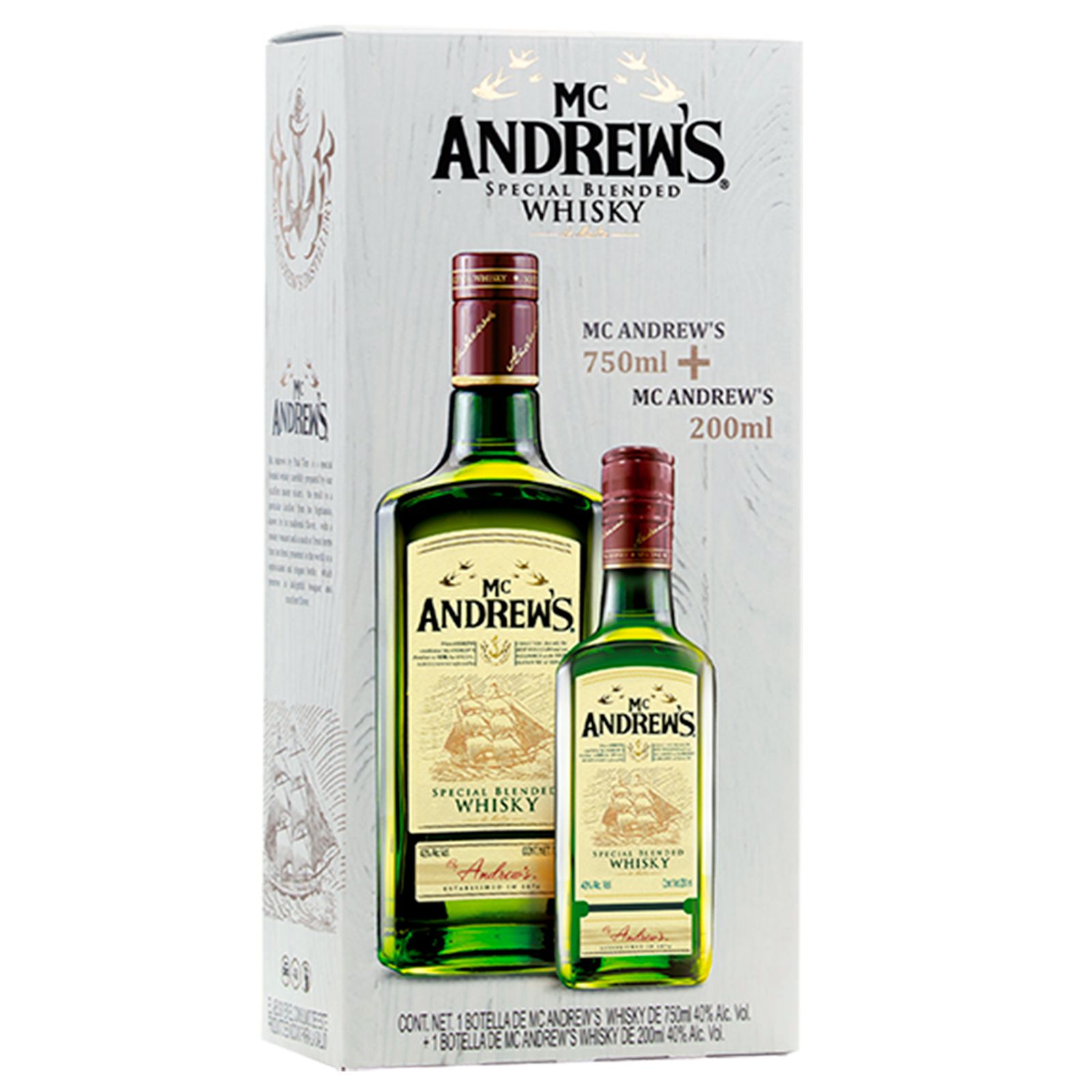 Pieza - Whisky Mc Andrews 750 Ml + Whisky Mc Andrews 200 M | La tienda Online de Merza
