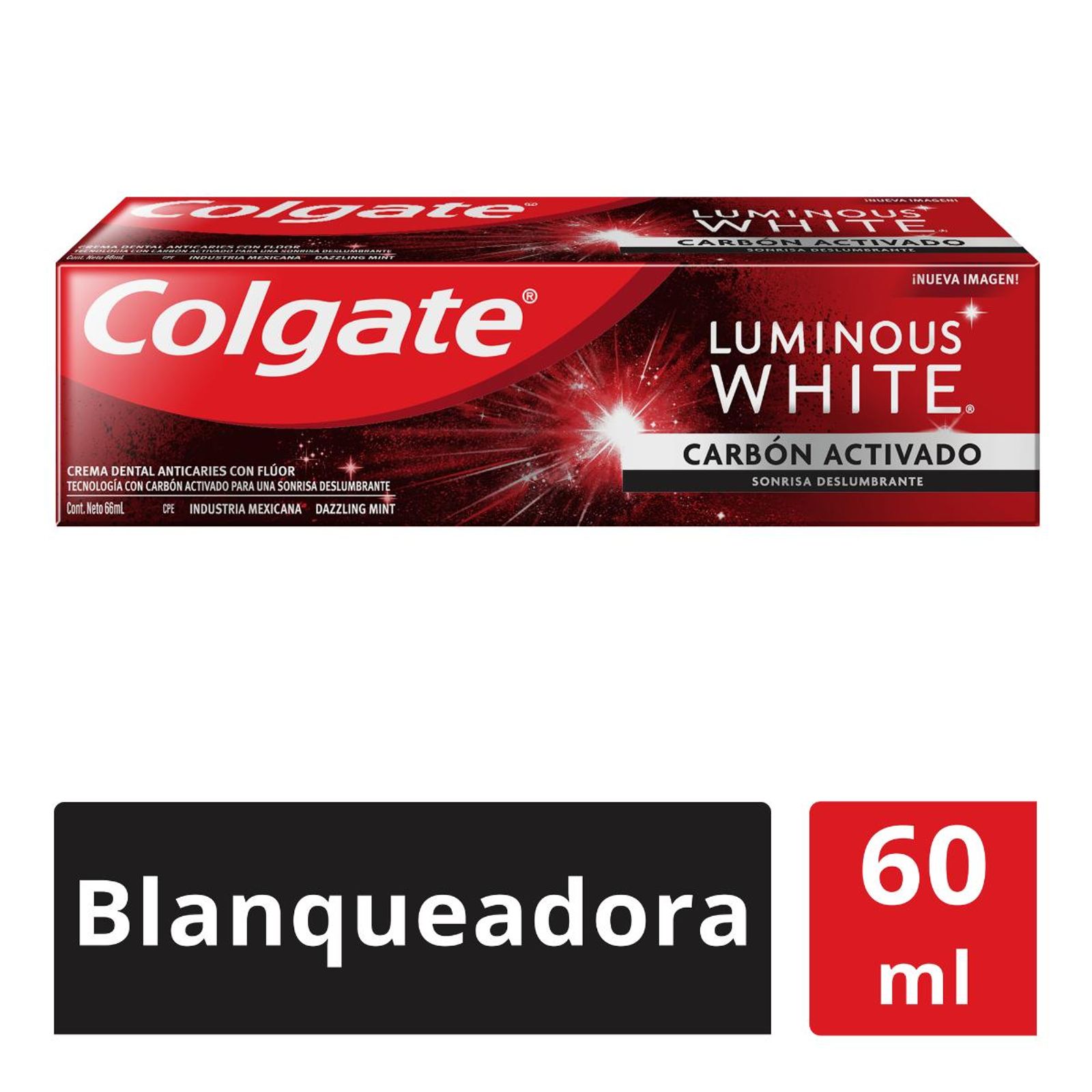 Pieza - Pasta Dental Colgate Luminous Carbón Activado 66 M | La tienda ...